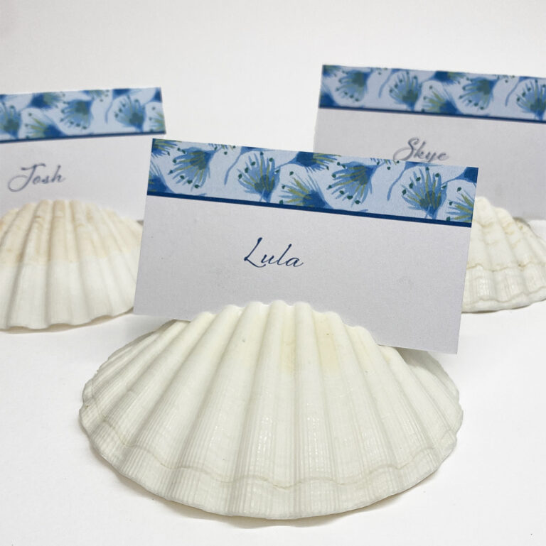 Natural Scallop Shell Place Card Holders | Wedding Decor